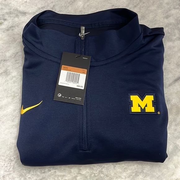 Nike | Jackets & Coats | Nwt Nike University Of Michigan Pullover Navy ...